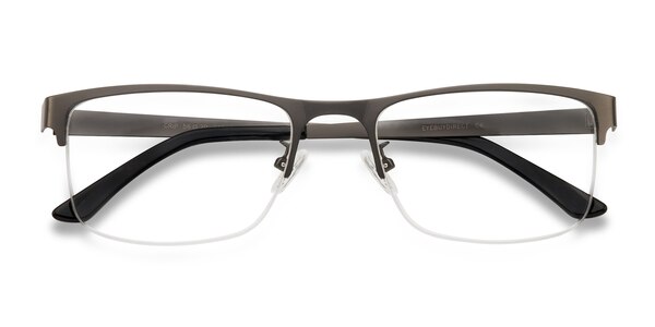 Grip Rectangle Gunmetal Glasses for Men | Eyebuydirect