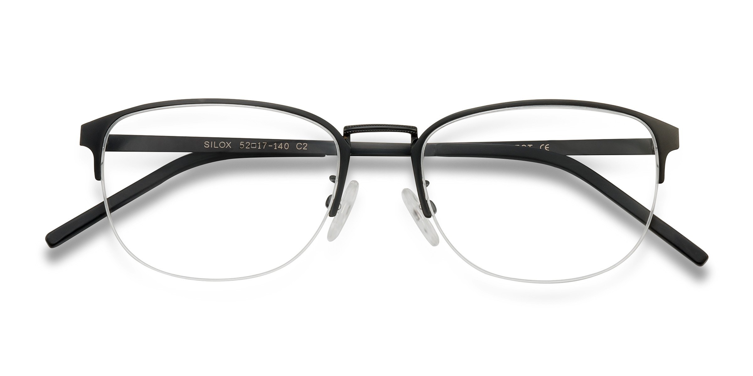 Silox Rectangle Black Semi Rimless Eyeglasses | Eyebuydirect Canada