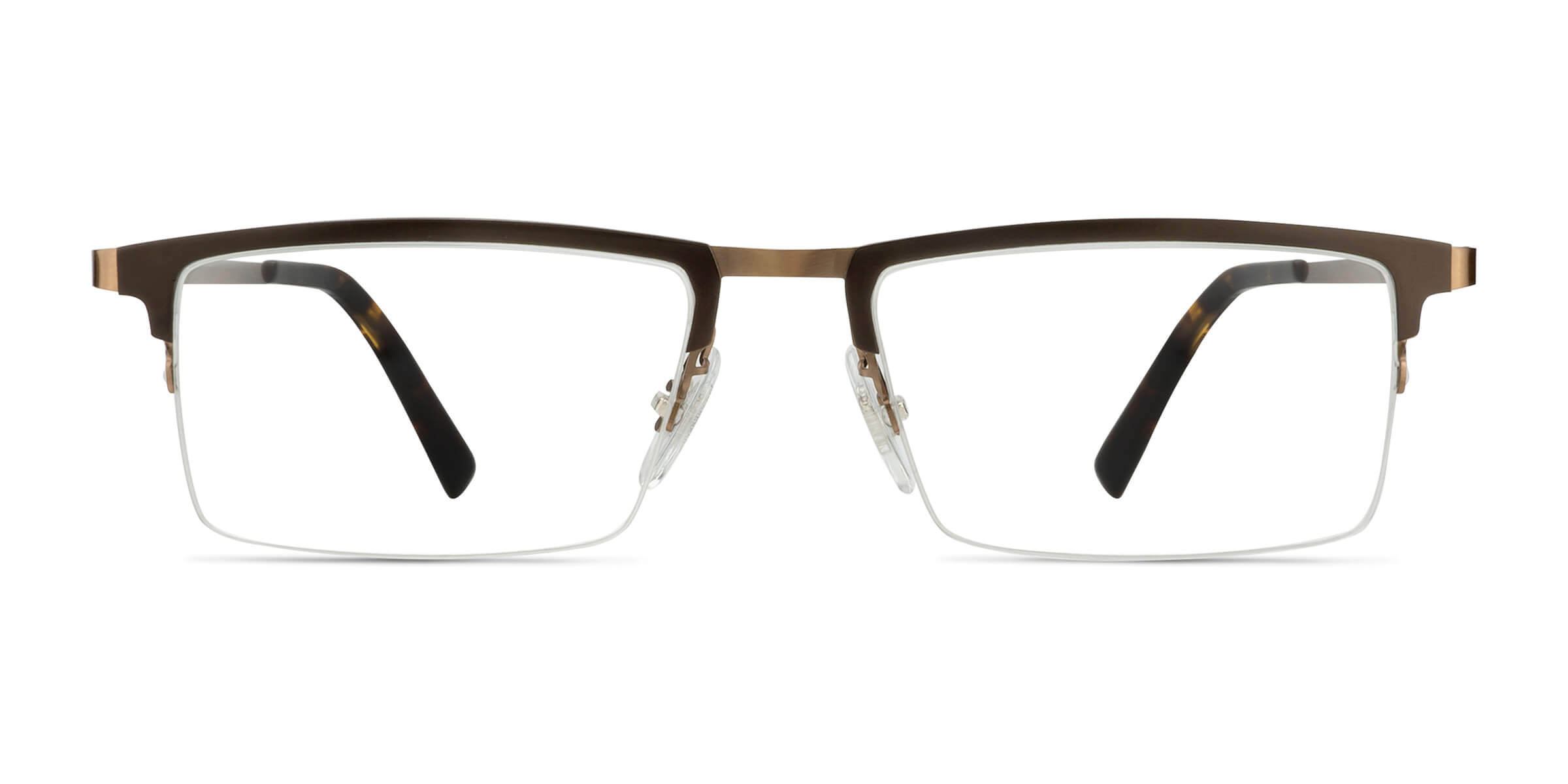 Vector Rectangle Brown Semi Rimless Eyeglasses | Eyebuydirect
