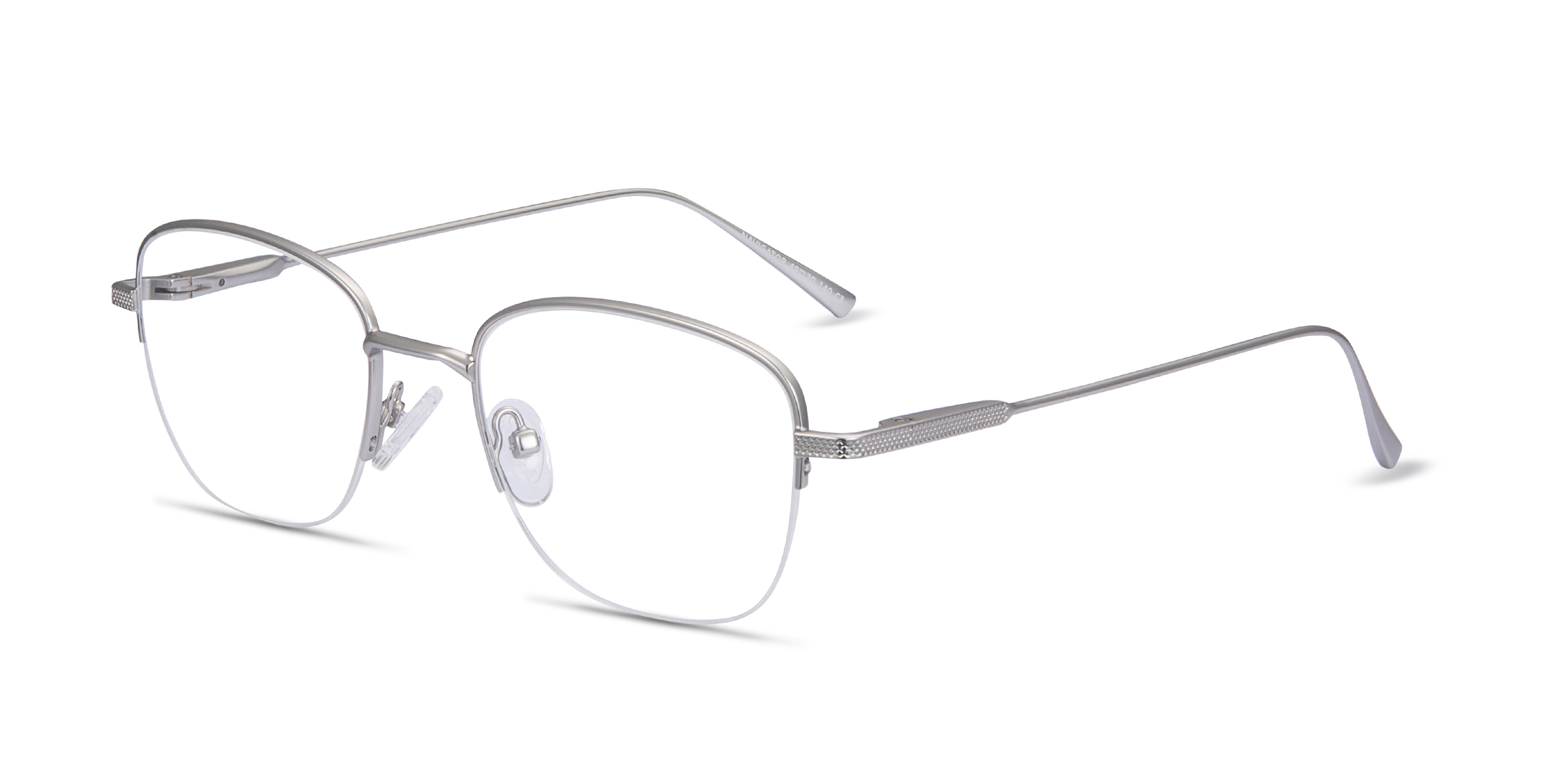 Navigator Rectangle Silver Semi Rimless Eyeglasses | Eyebuydirect