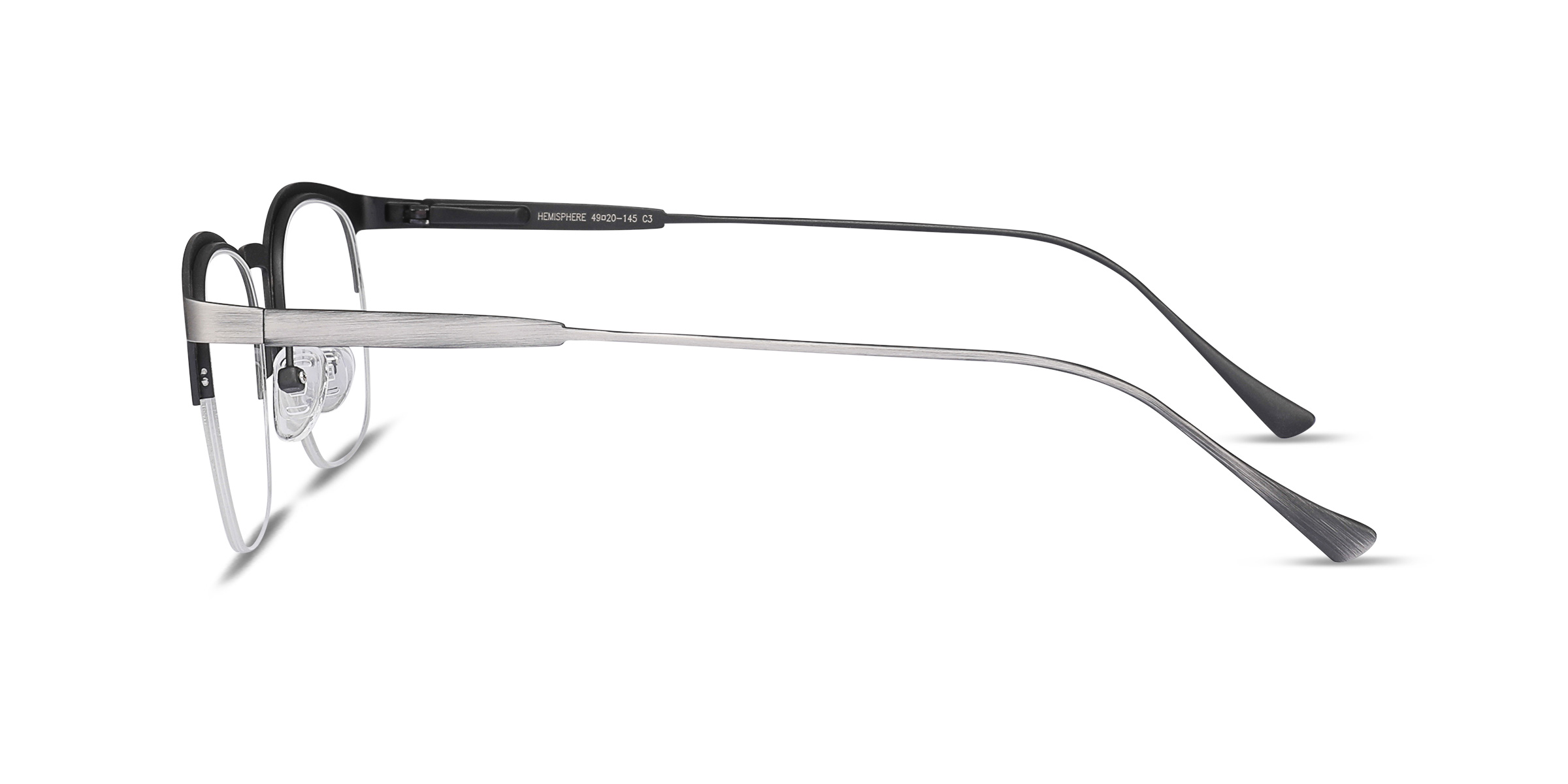 Hemisphere Rectangle Gunmetal Semi Rimless Eyeglasses | Eyebuydirect