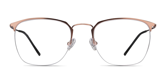 Urban Square Rose Gold Semi Rimless Eyeglasses Eyebuydirect Canada
