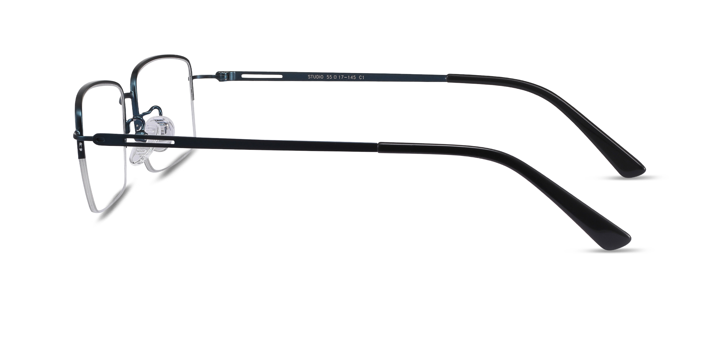 Studio Rectangle Navy Semi Rimless Eyeglasses | Eyebuydirect
