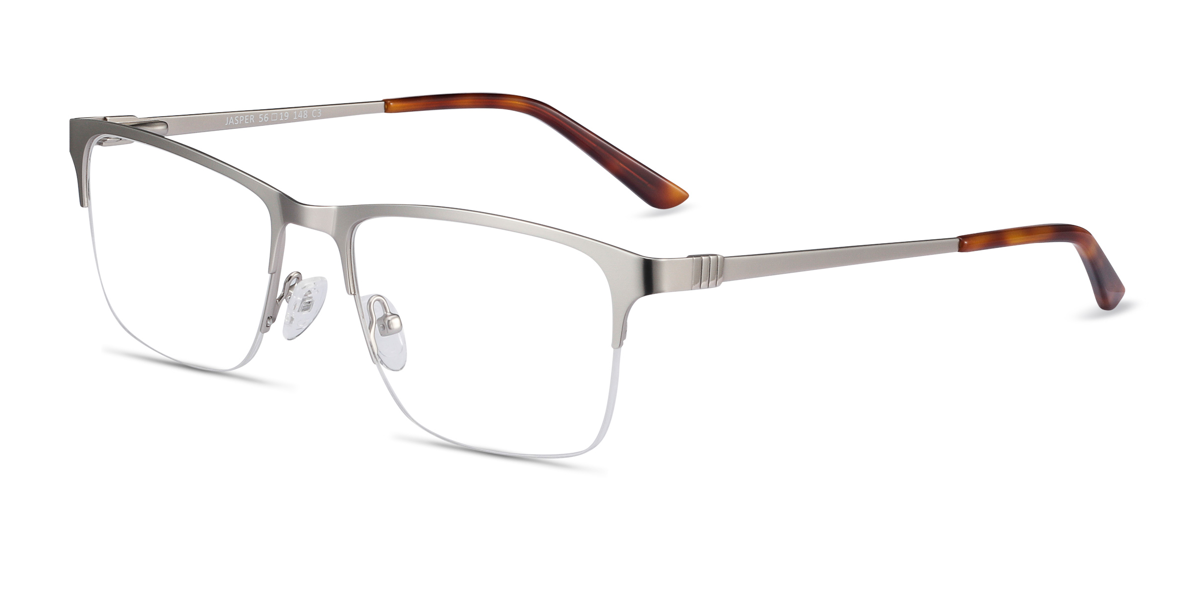 Jasper Rectangle Silver Glasses for Men | Eyebuydirect