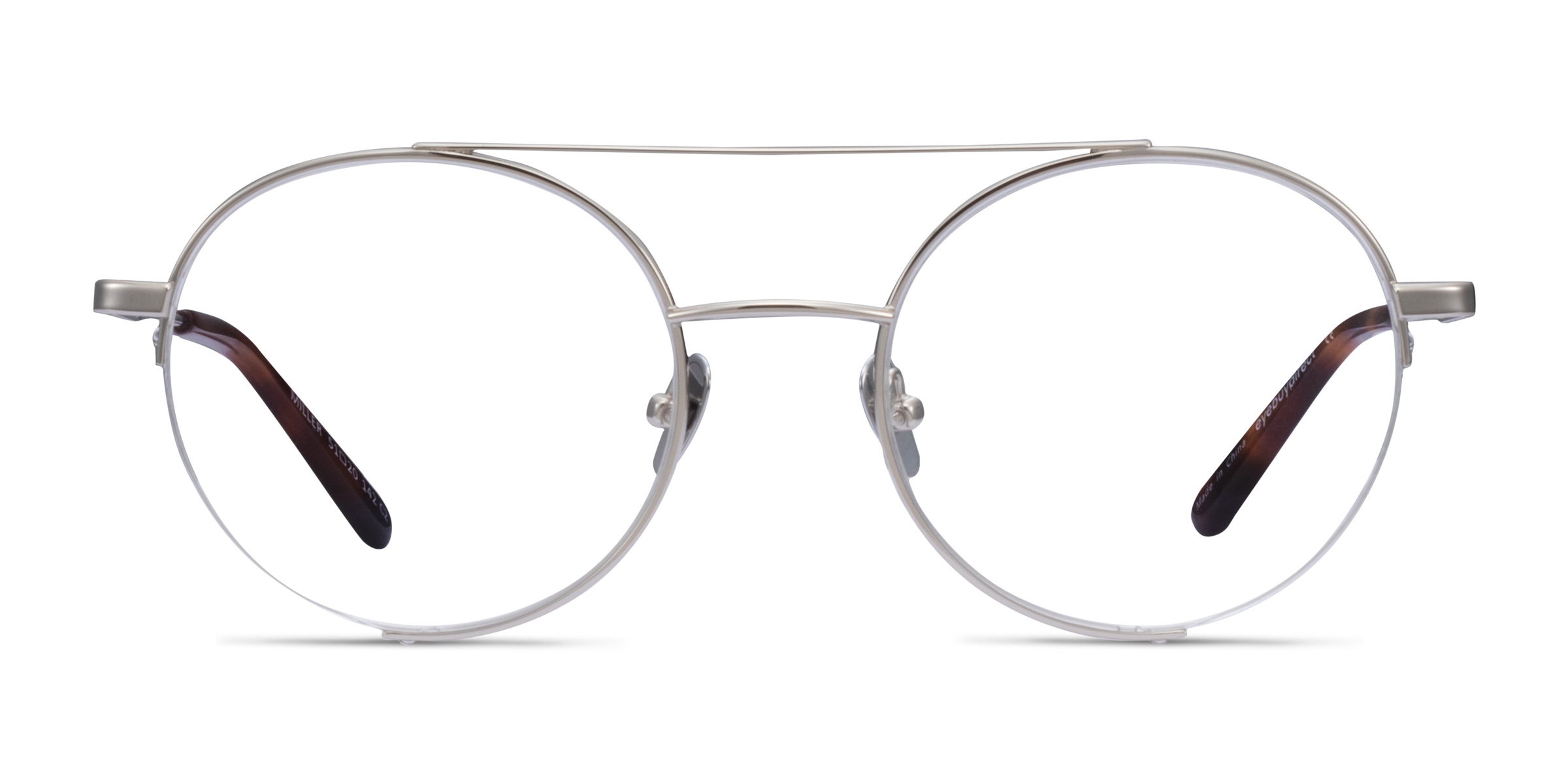 Miller Aviator Silver Semi Rimless Eyeglasses | Eyebuydirect
