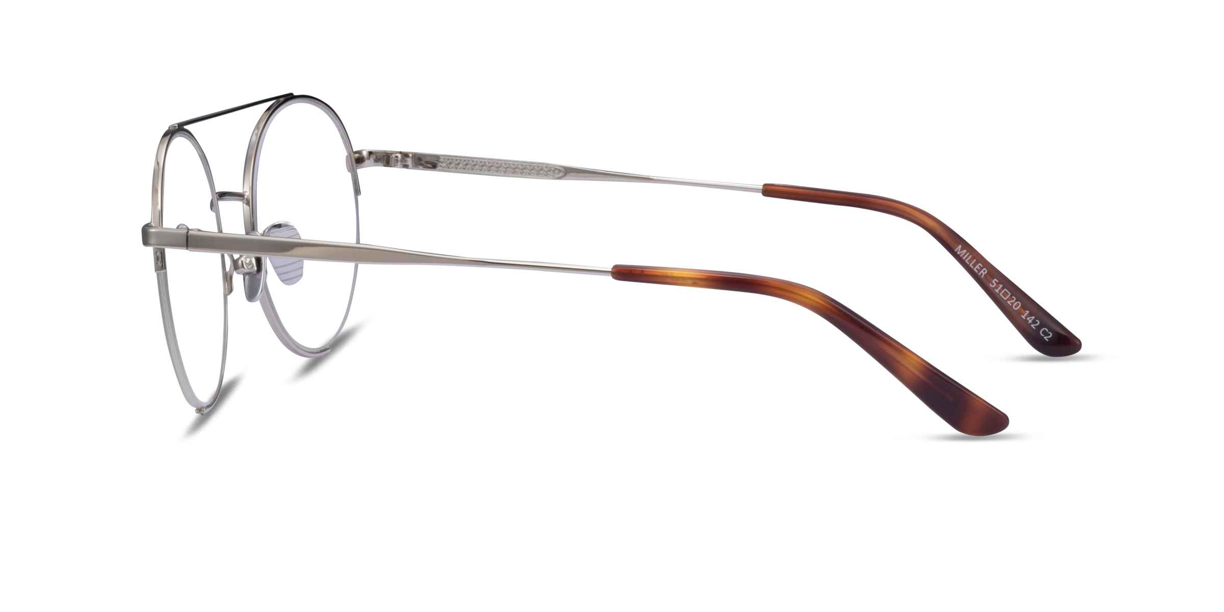 Miller Aviator Silver Semi Rimless Eyeglasses | Eyebuydirect