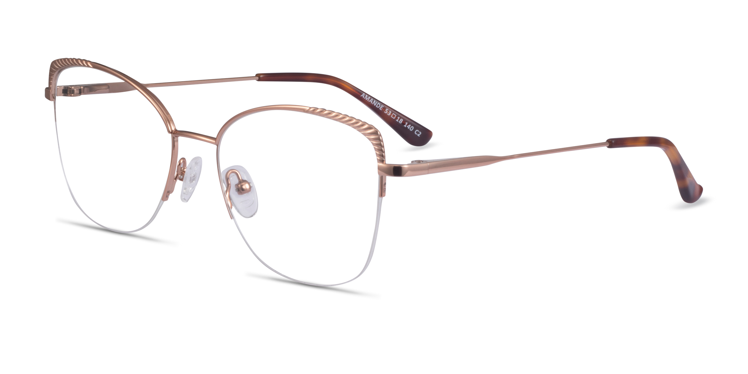 Amande Cat Eye Rose Gold Glasses for Women | Eyebuydirect