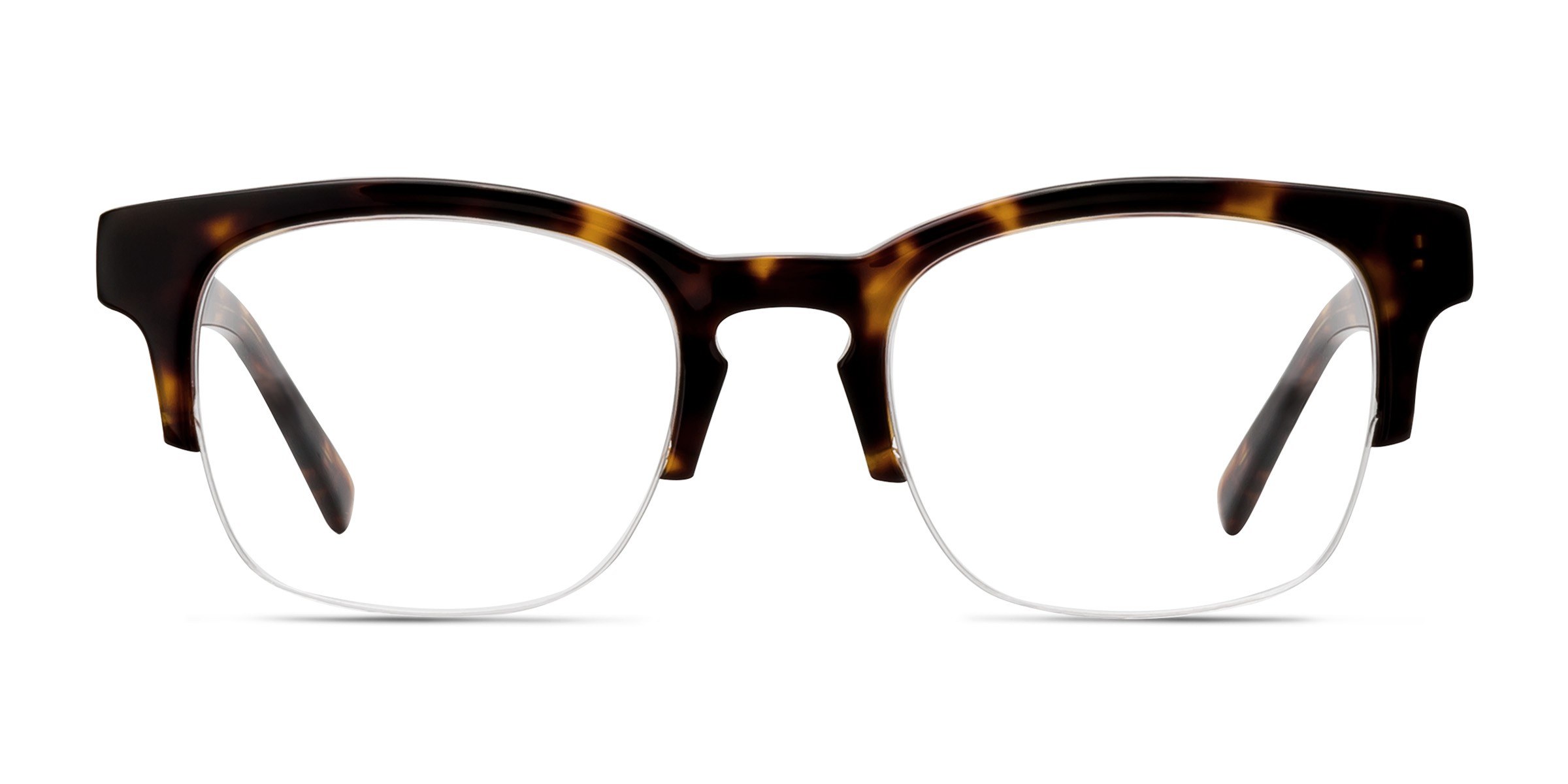 Luxe Square Tortoise Semi Rimless Eyeglasses | Eyebuydirect