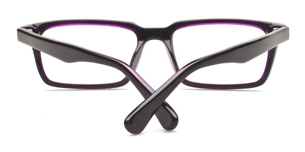 HT9335 Rectangle Black & Purple Glasses for Men | Eyebuydirect