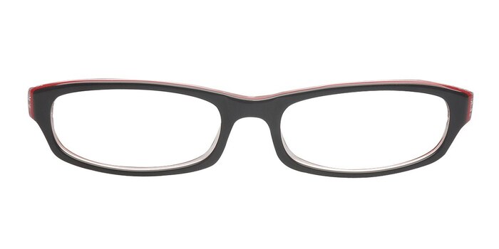 Rouge Rectangle Black & Red Glasses for Women | Eyebuydirect