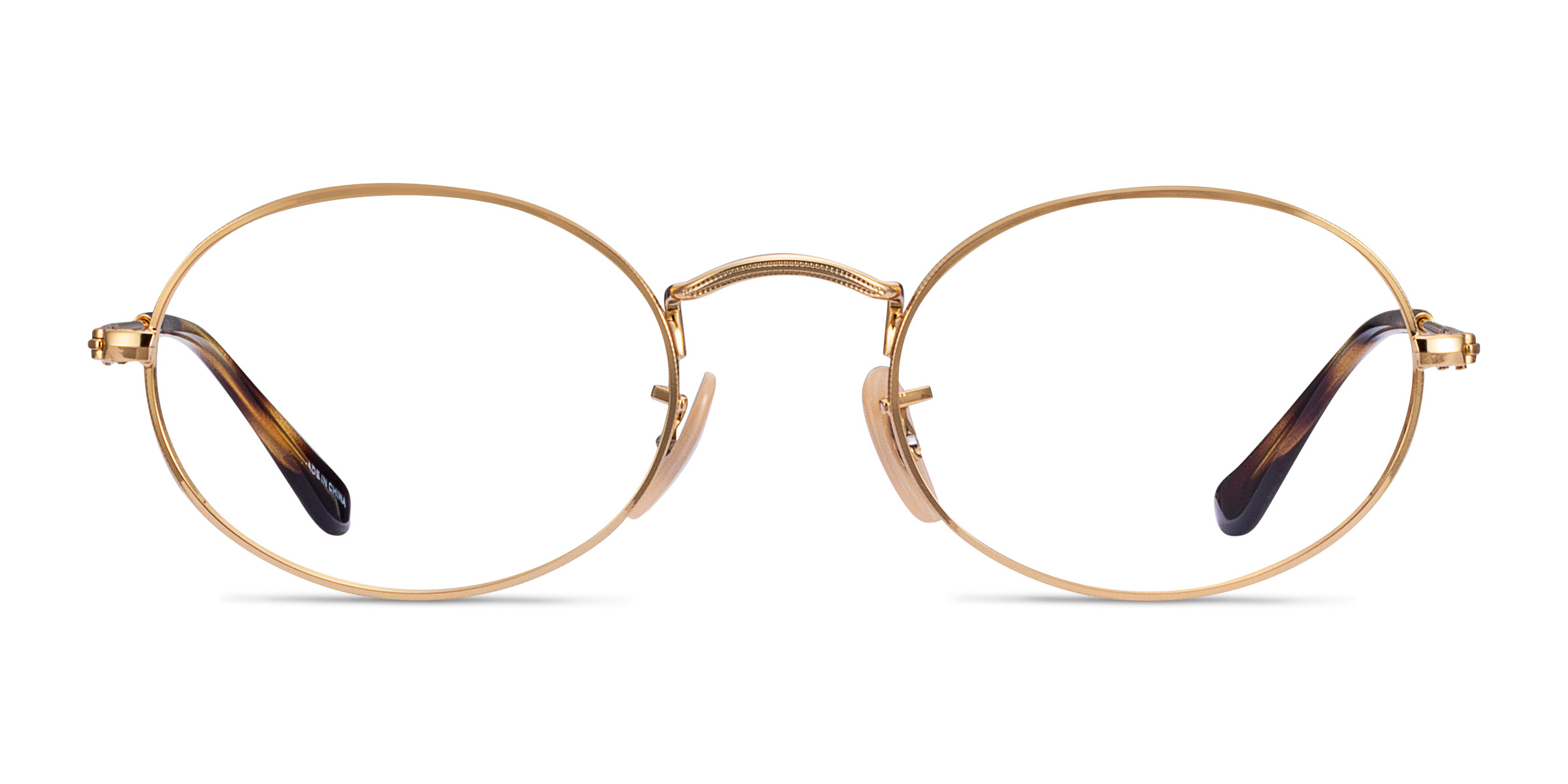 Ray-Ban RB3547V Oval - Oval Gold Frame Eyeglasses | Eyebuydirect