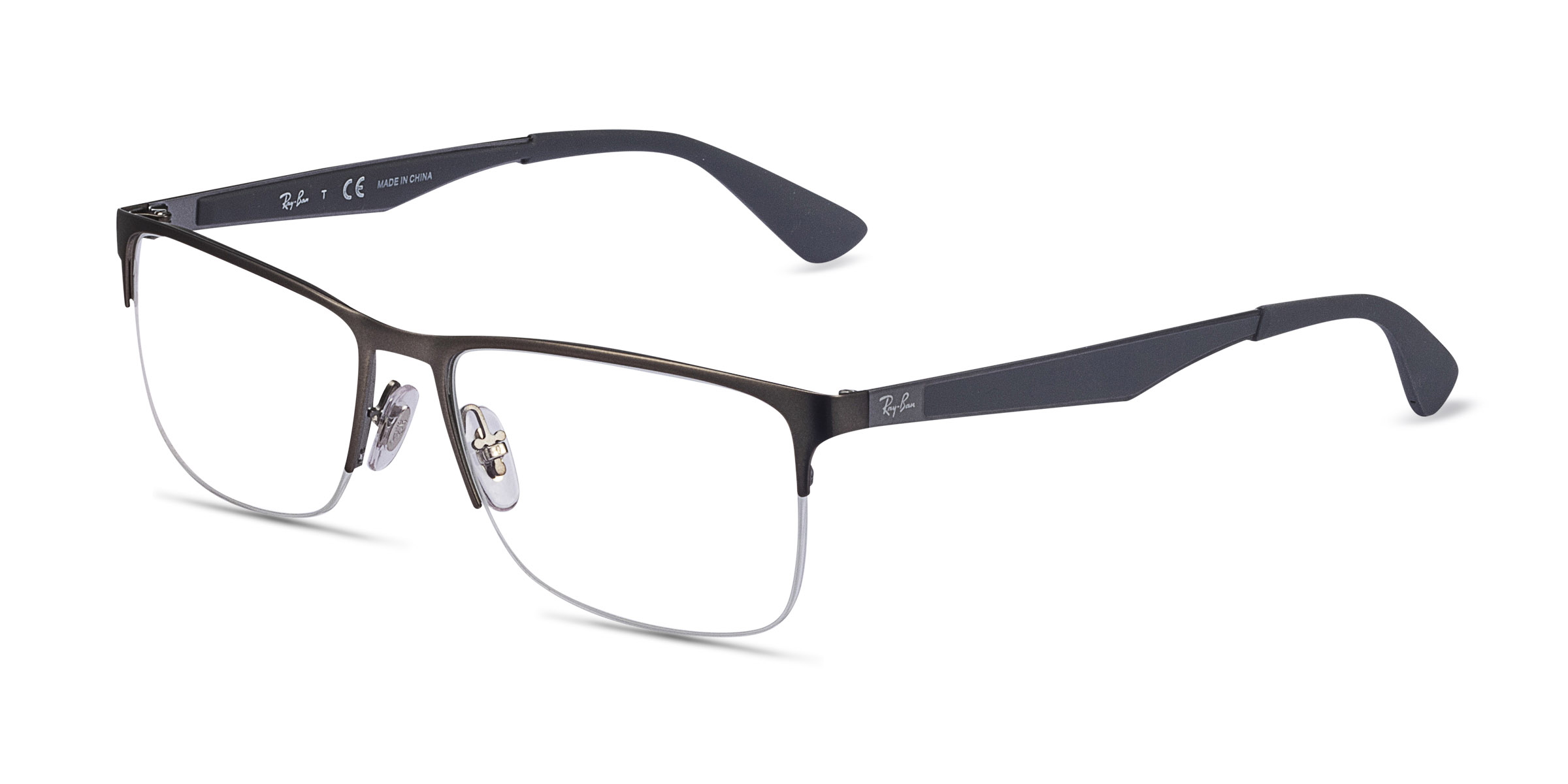 Ray-Ban RB6335 - Rectangle Gunmetal Frame Eyeglasses | Eyebuydirect Canada