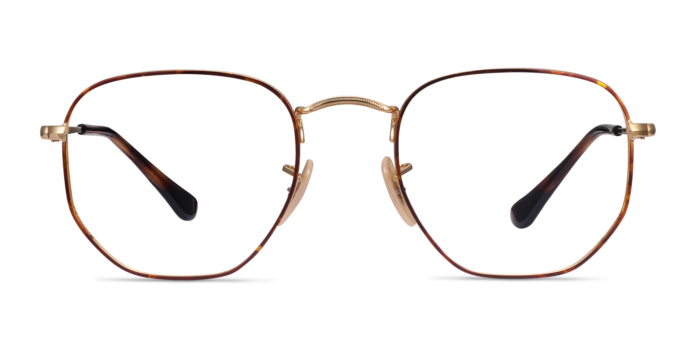 Ray-Ban RB6448 - Square Tortoise Gold Frame Eyeglasses | Eyebuydirect