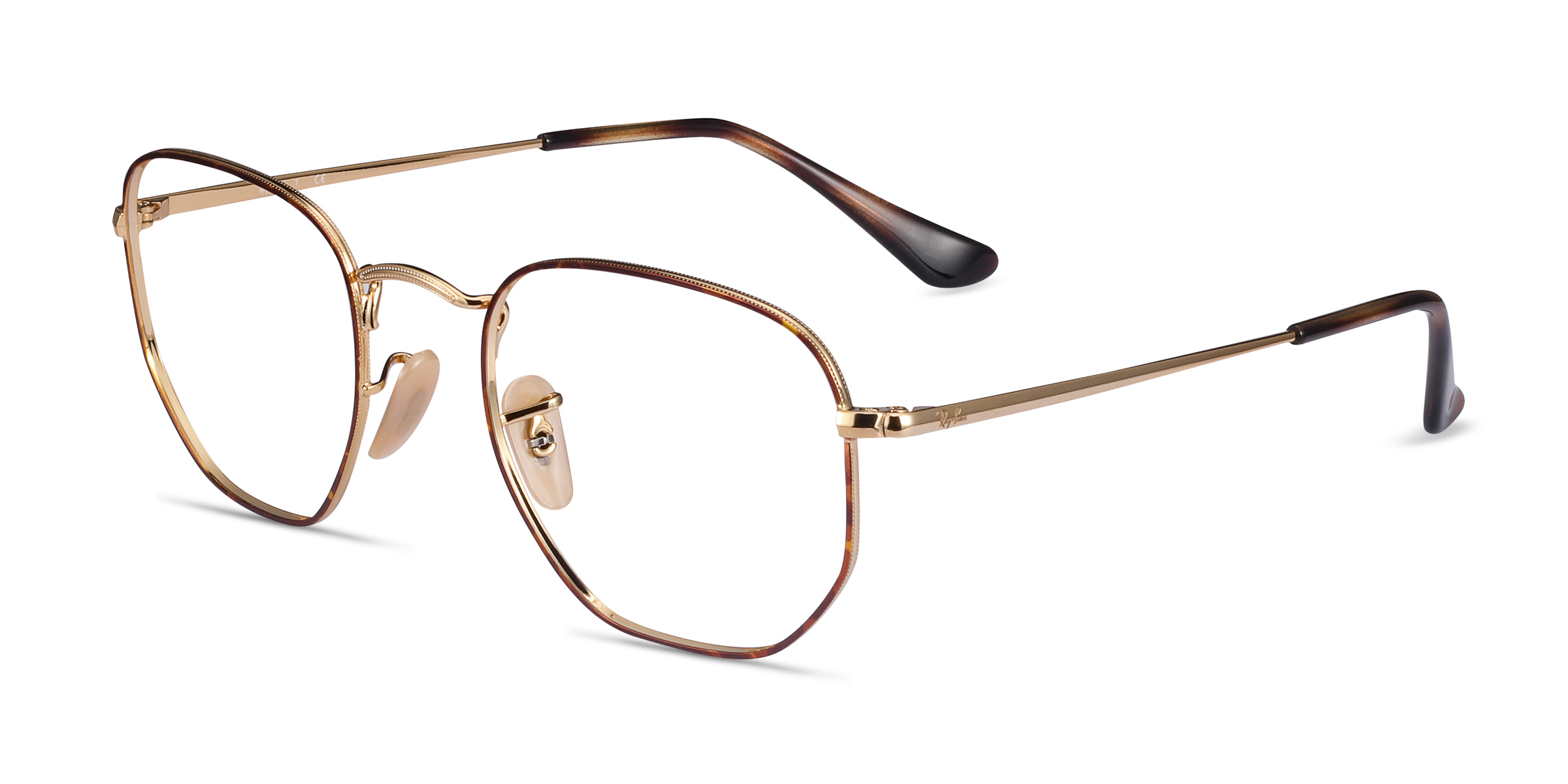 Ray-Ban RB6448 - Square Tortoise Gold Frame Eyeglasses | Eyebuydirect