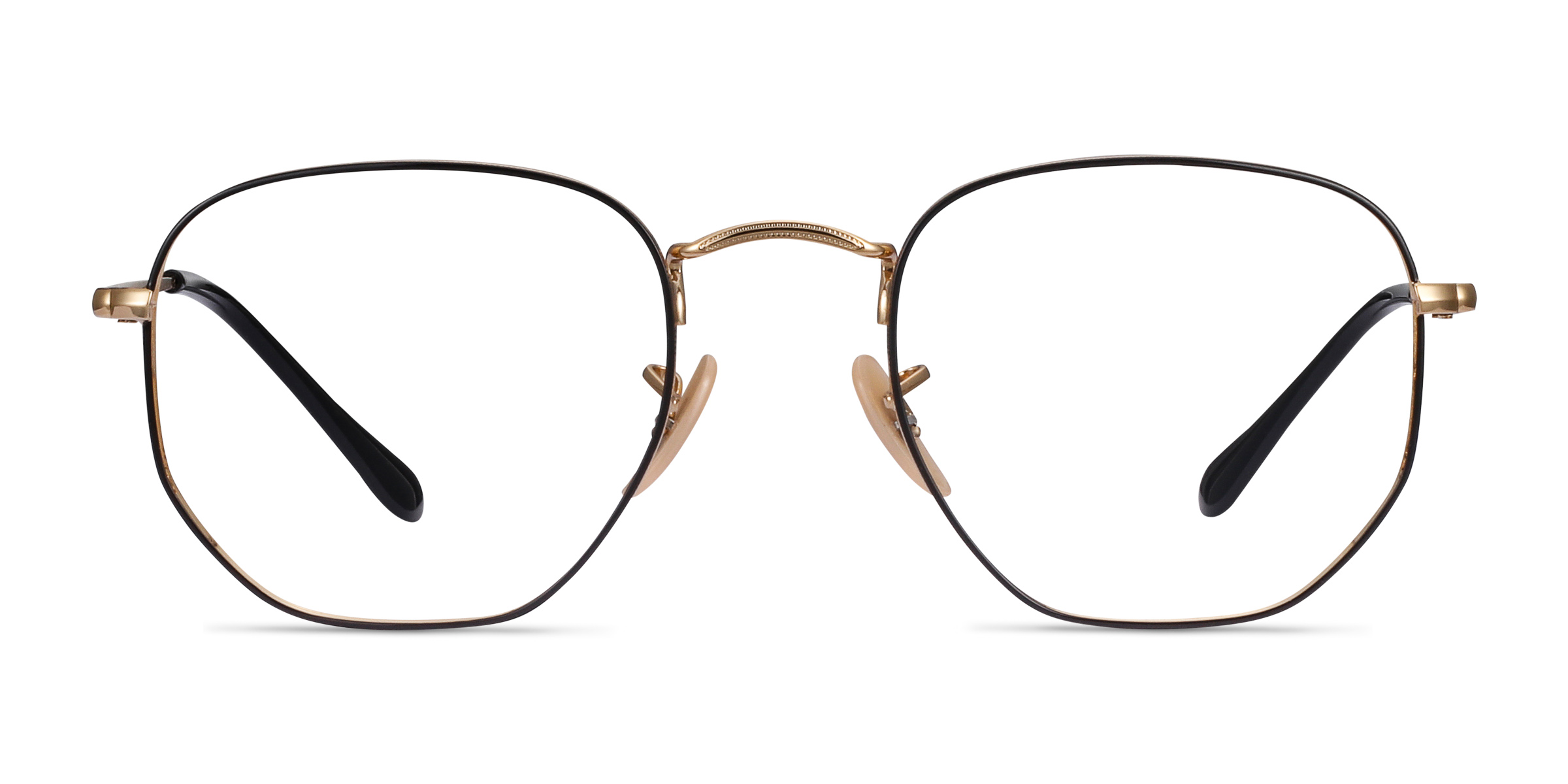 Ray-Ban RB6448 - Square Black Gold Frame Eyeglasses | Eyebuydirect Canada