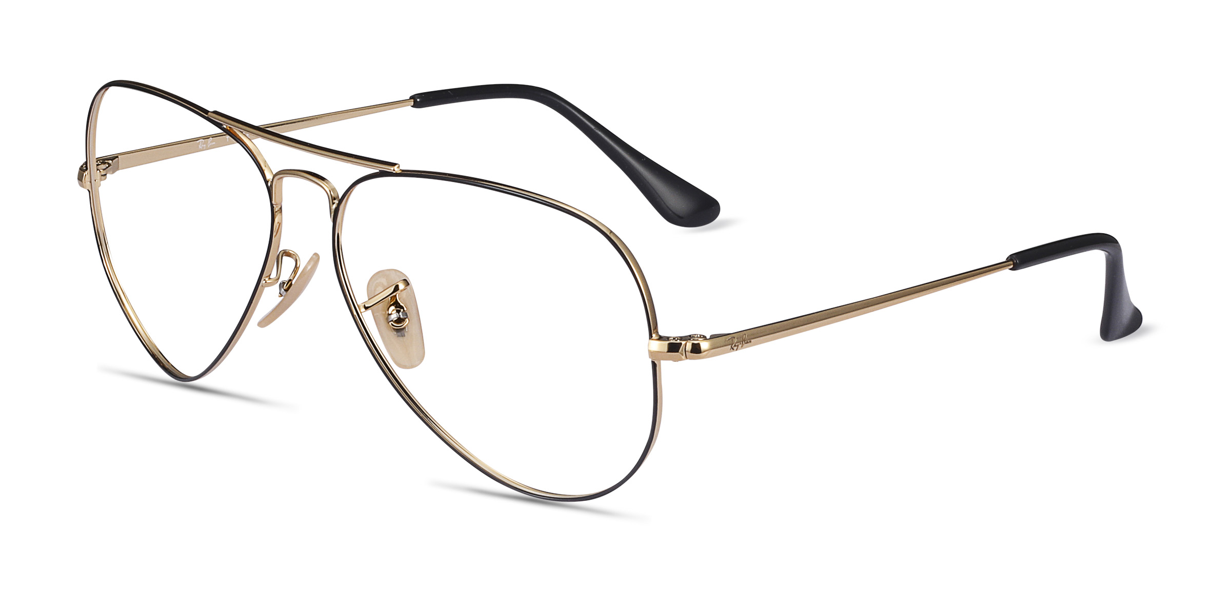 Ray-Ban RB6489 Aviator - Aviator Black Gold Frame Eyeglasses ...