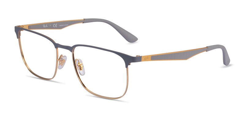 Ray-Ban RB6363 - Square Light Purple Gold Frame Eyeglasses ...