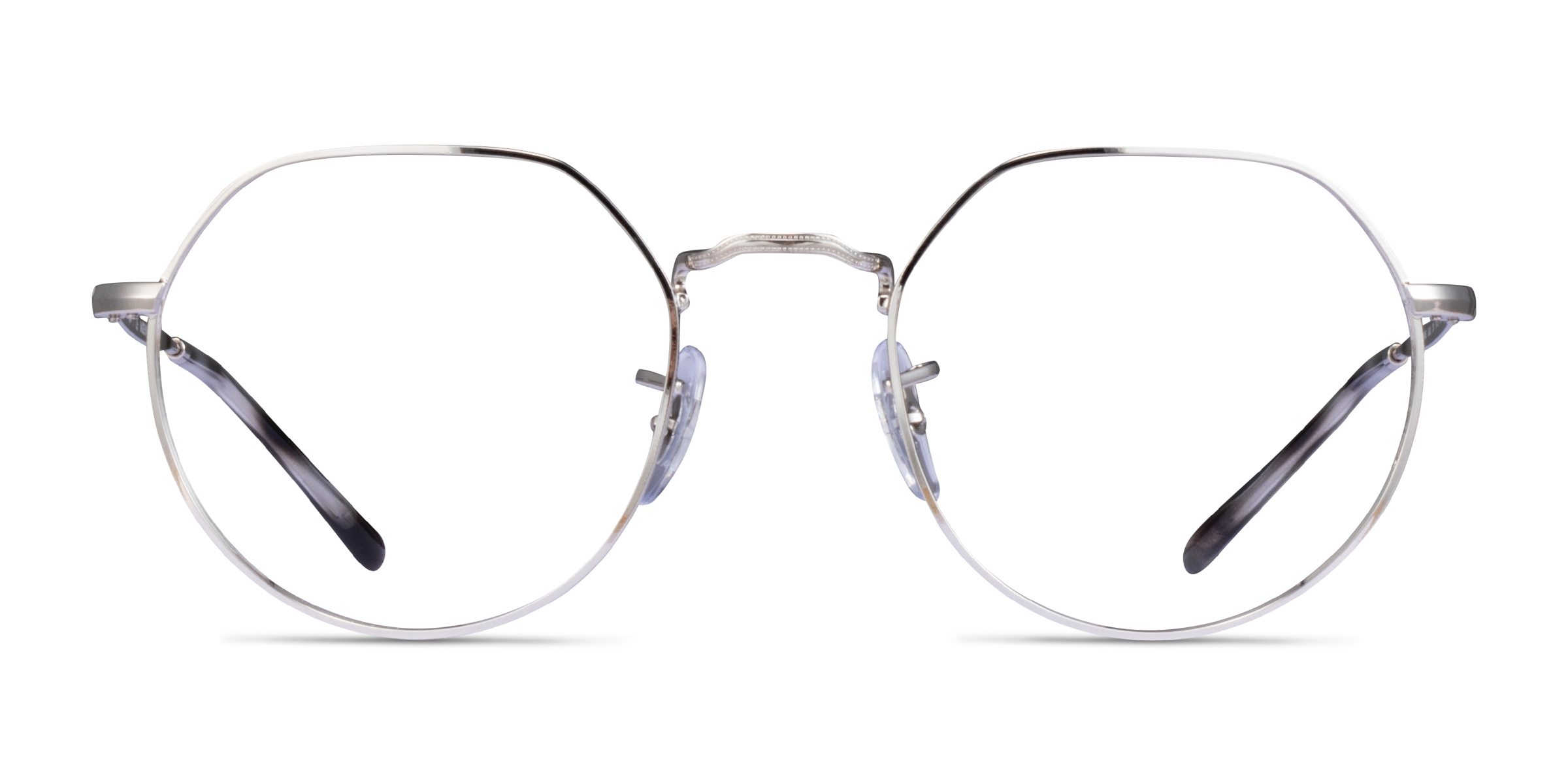 Ray-Ban RB6465 Jack - Geometric Silver Ivory Tortoise Frame Eyeglasses ...
