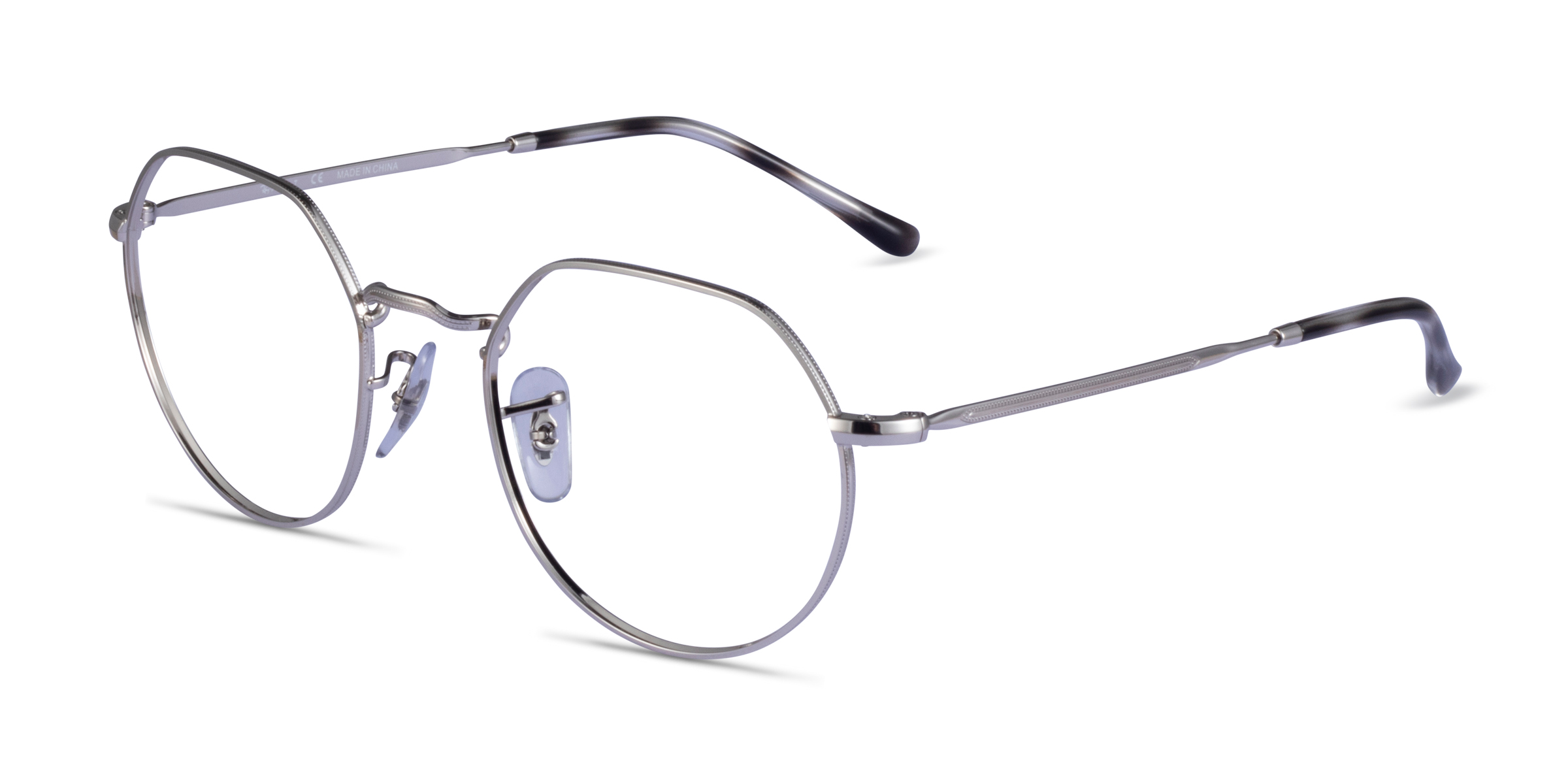 Ray-Ban RB6465 Jack - Geometric Silver Ivory Tortoise Frame Eyeglasses ...