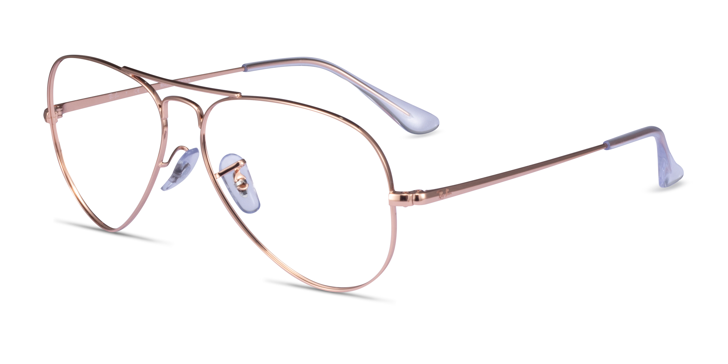 Ray-Ban Aviator Metal II - Aviator Rose Gold Frame Eyeglasses ...