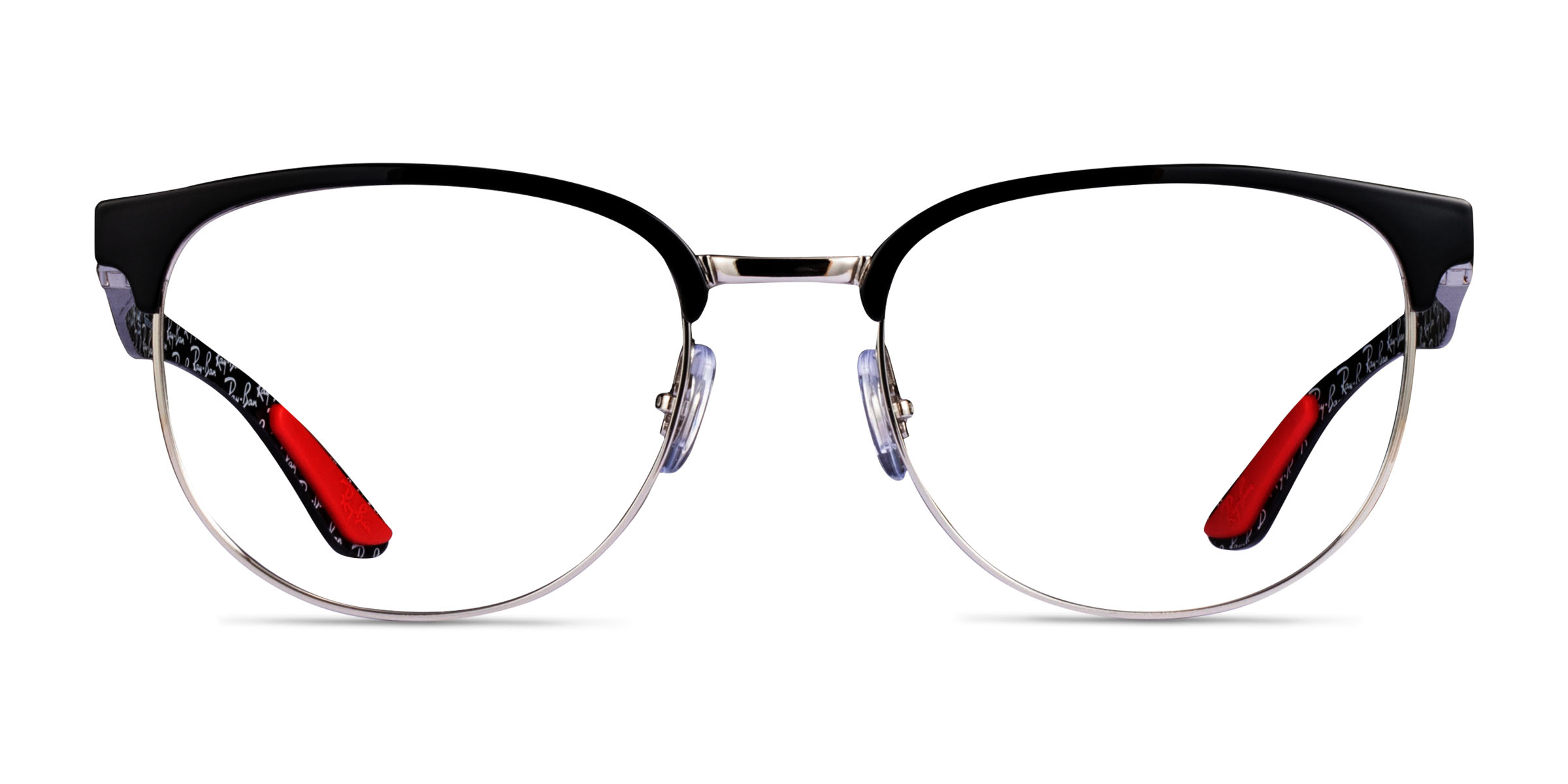 Ray-Ban RB8422 - Round Black Silver Frame Eyeglasses | Eyebuydirect