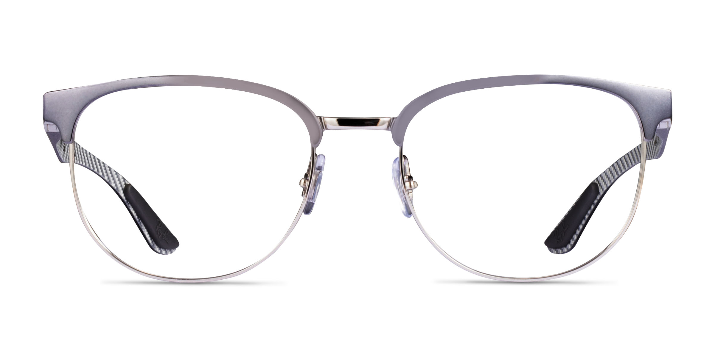 Ray-Ban RB8422 - Round Gray Silver Frame Eyeglasses | Eyebuydirect