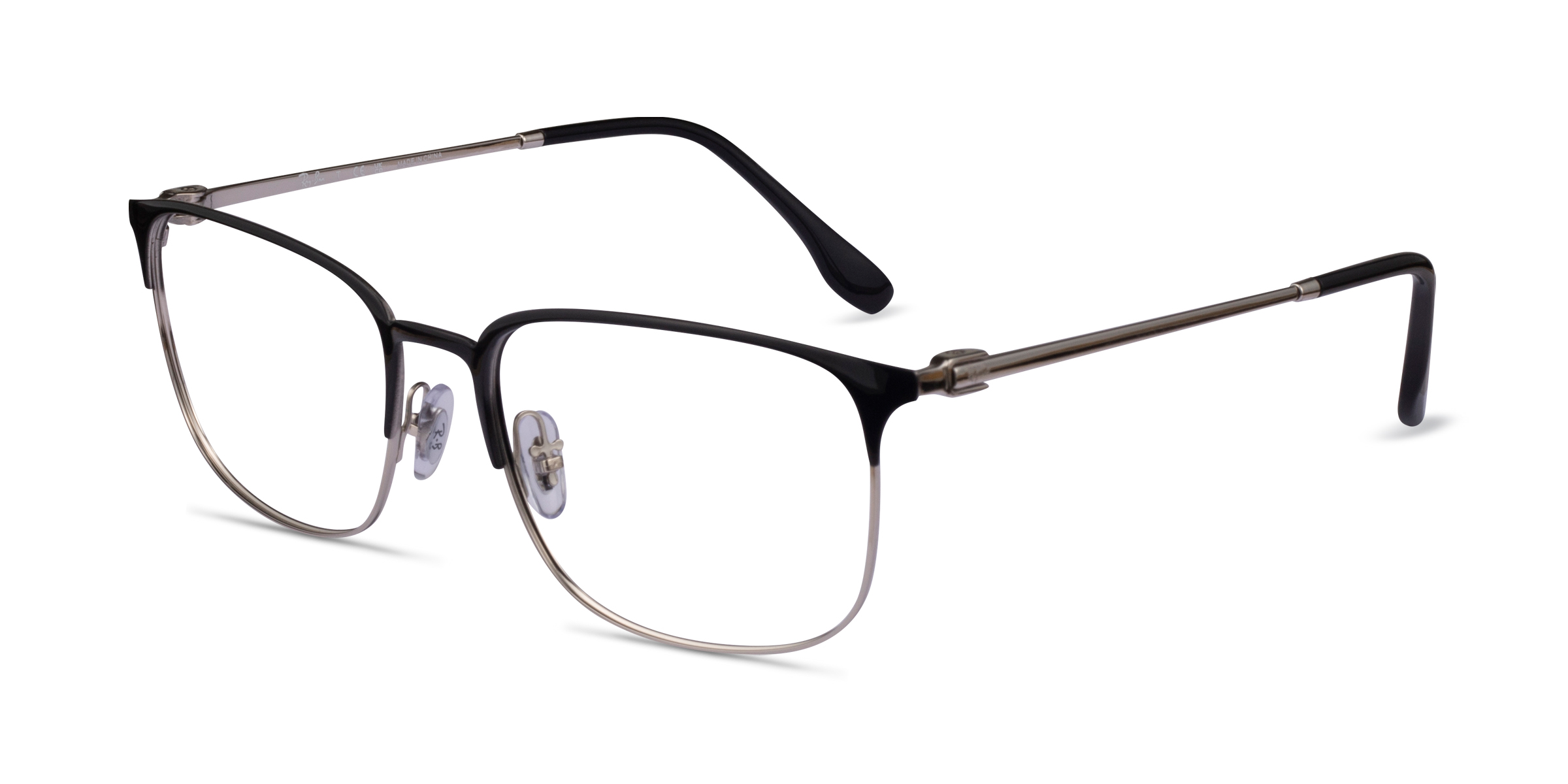 Ray-Ban RB6494 - Browline Black Silver Frame Eyeglasses | Eyebuydirect