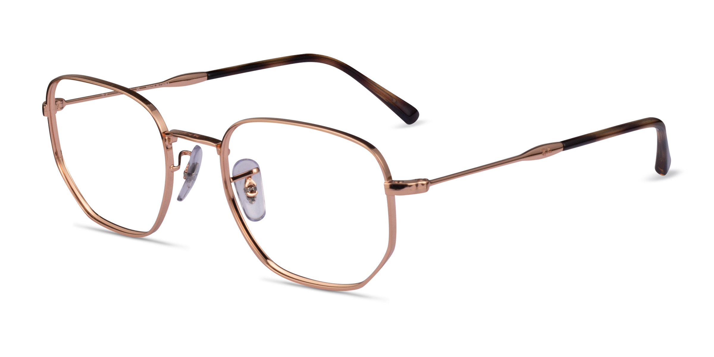 Ray-Ban RB6496 - Square Rose Gold Frame Eyeglasses | Eyebuydirect Canada