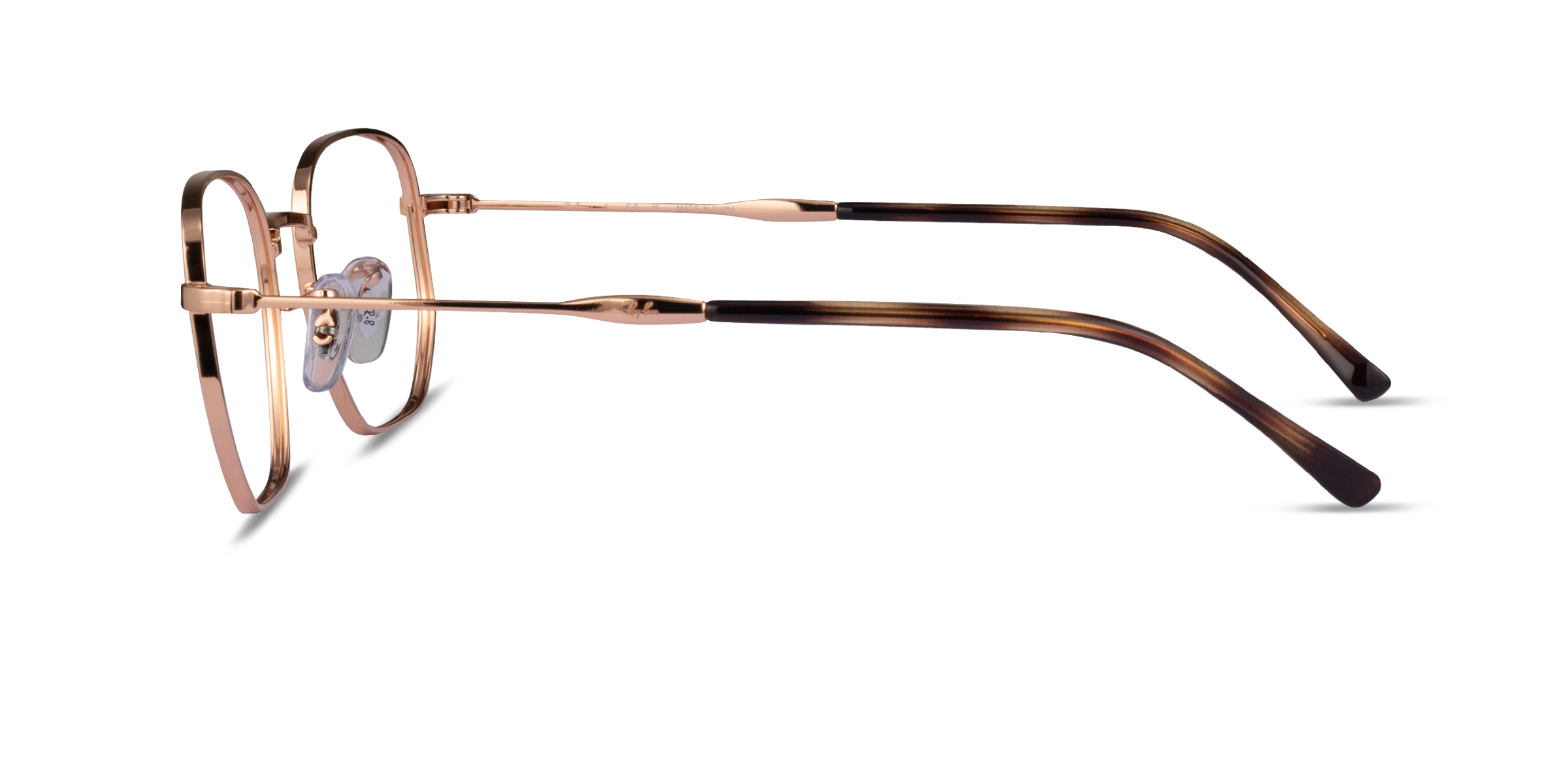 Ray-Ban RB6496 - Square Rose Gold Frame Eyeglasses | Eyebuydirect