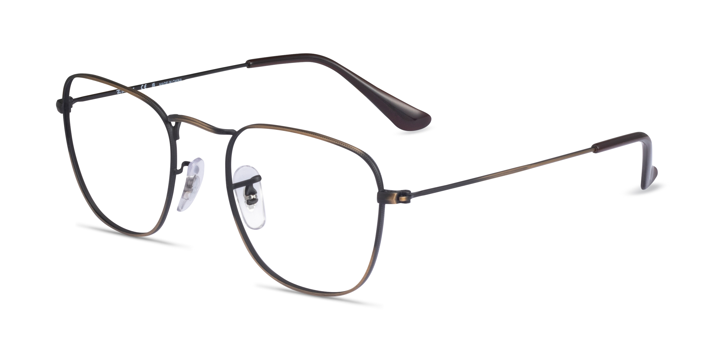 Ray-Ban RB3857V Frank - Square Antique Gold Frame Eyeglasses ...