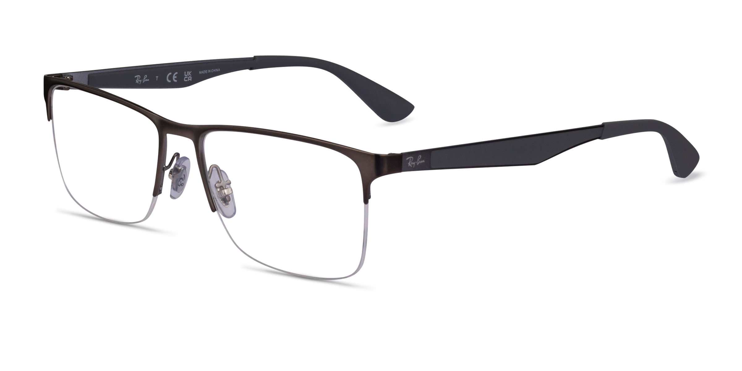 Ray-Ban RB6335 - Rectangle Matte Gunmetal Frame Eyeglasses | Eyebuydirect