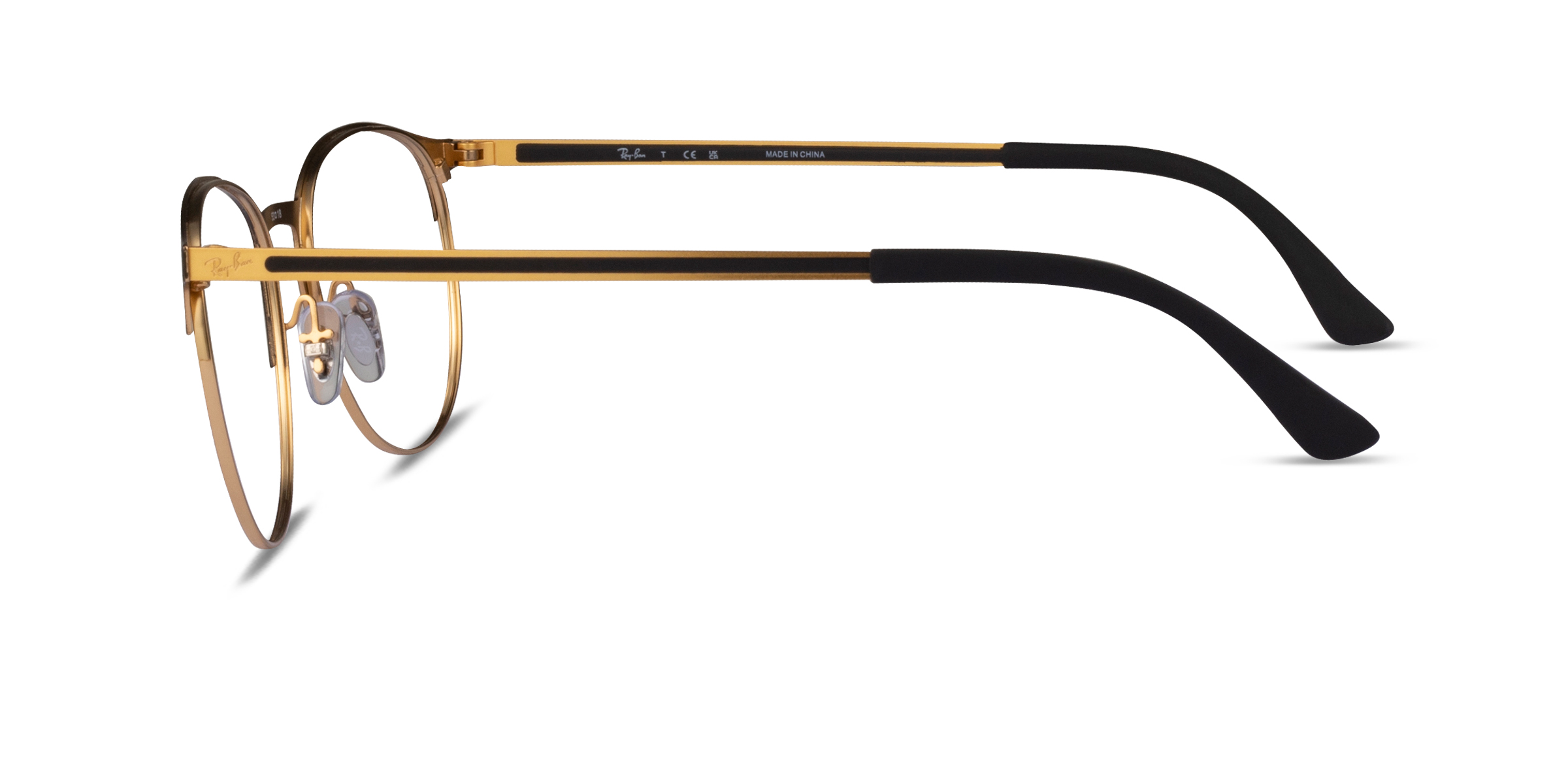 Ray-Ban RB6375 - Round Gold Black Frame Eyeglasses | Eyebuydirect