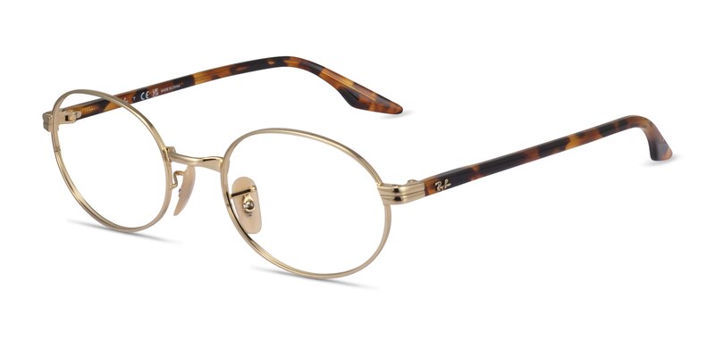 Ray-Ban RB6481V - Oval Gold Tortoise Frame Eyeglasses | Eyebuydirect