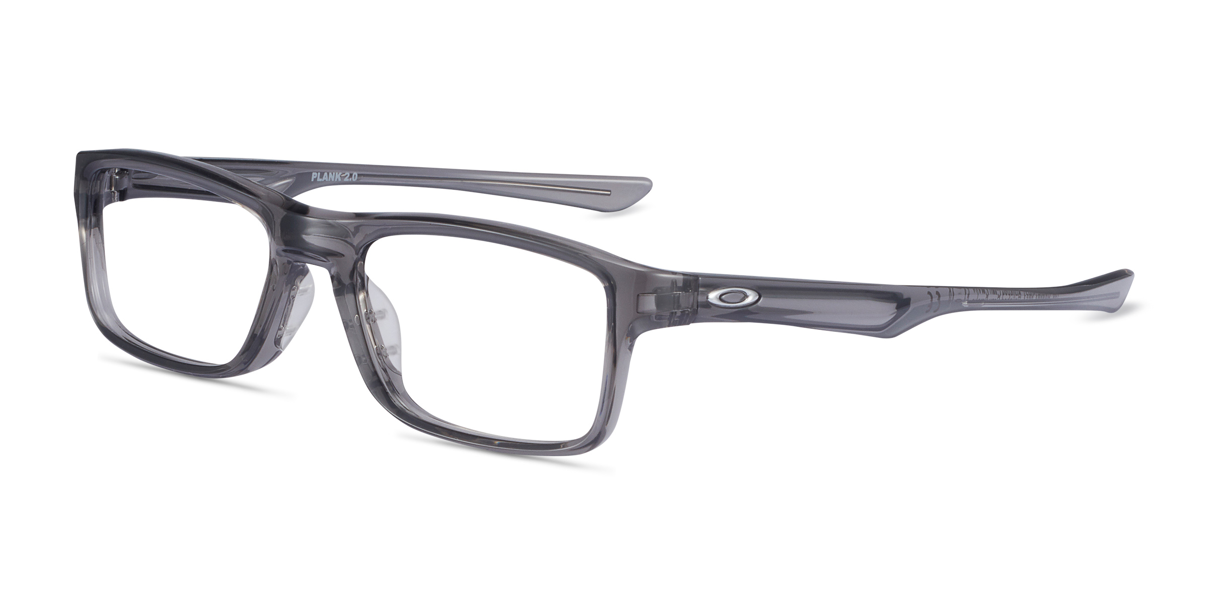 Oakley Plank 2.0 - Rectangle Polished Gray Smoke Frame Glasses For Men ...