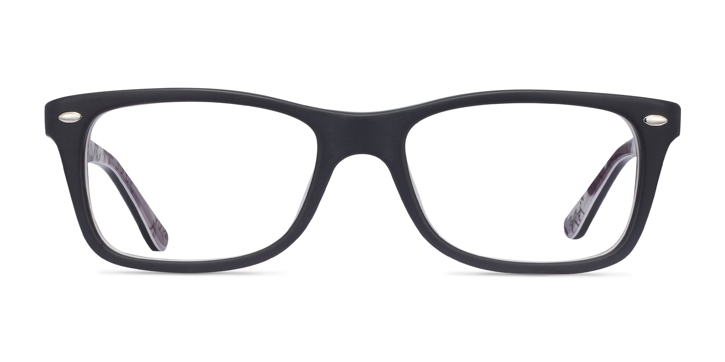 Ray-Ban RB5228 - Rectangle Black & Gray Frame Eyeglasses | Eyebuydirect
