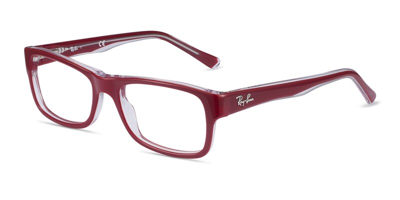 Ray-Ban RB5268 - Rectangle Red Frame Eyeglasses | Eyebuydirect Canada