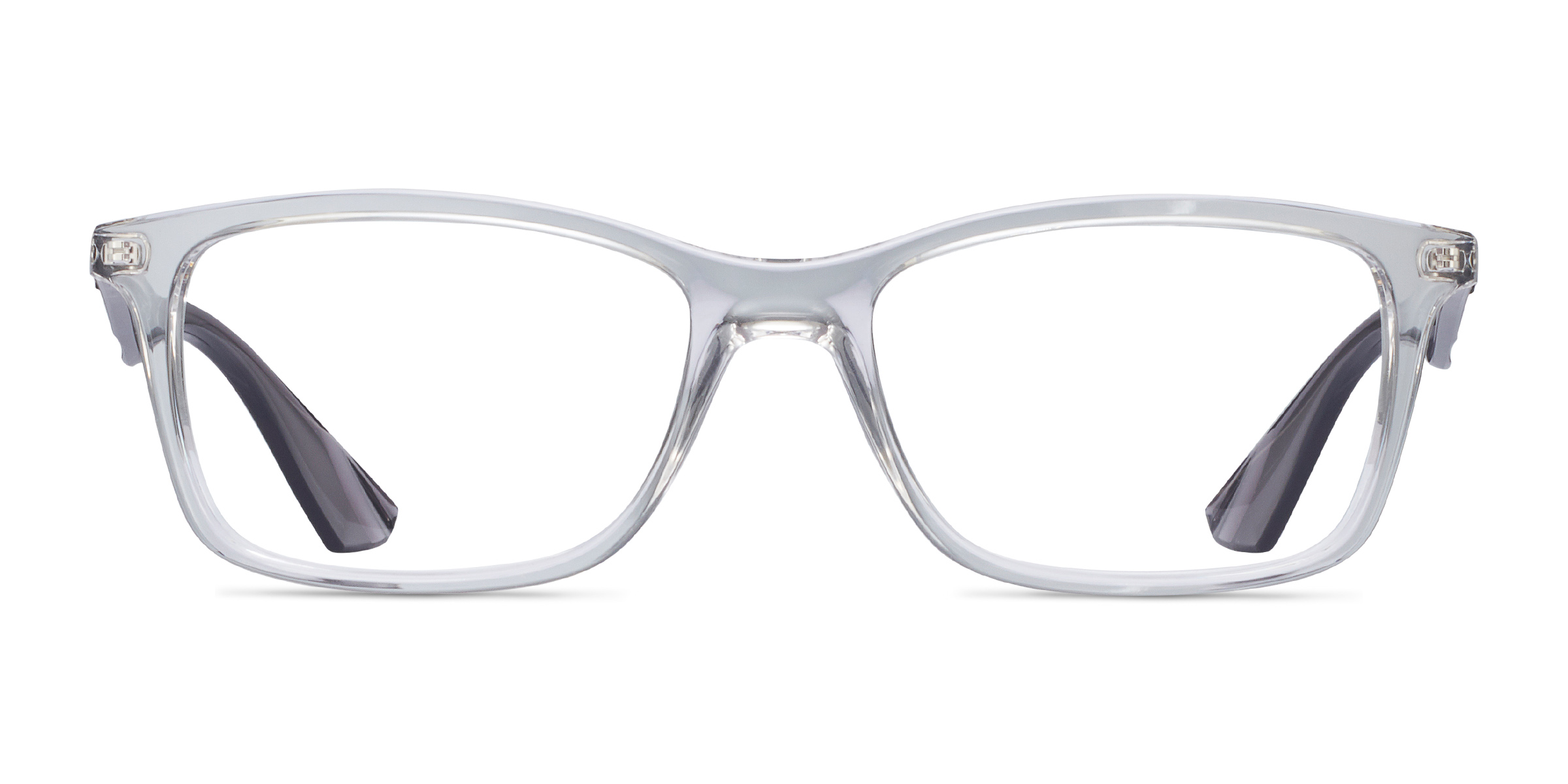 Ray-Ban RB7047 - Rectangle Clear & Gray Frame Eyeglasses | Eyebuydirect