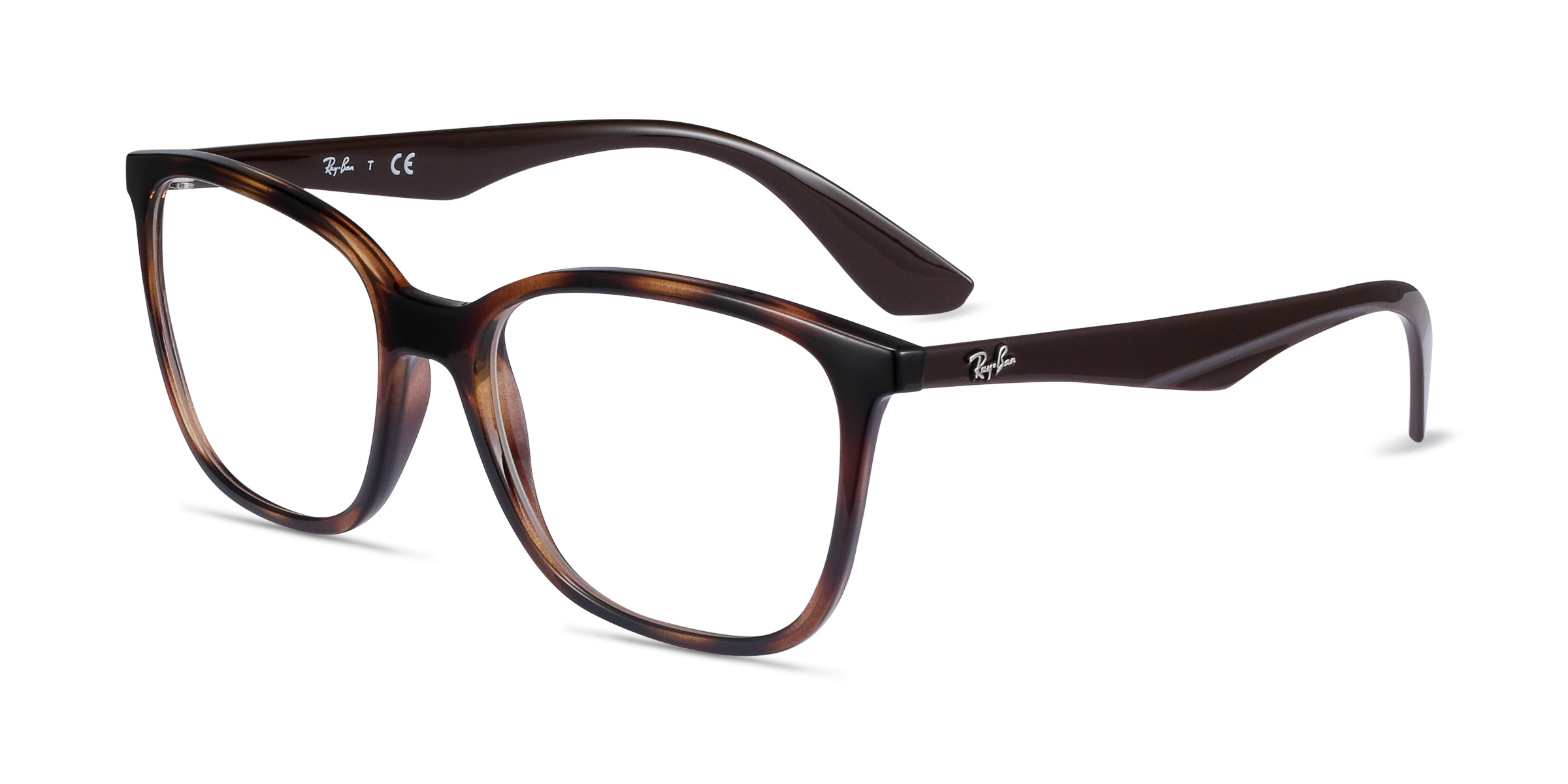Ray-Ban RB7066 - Square Tortoise Brown Frame Eyeglasses | Eyebuydirect