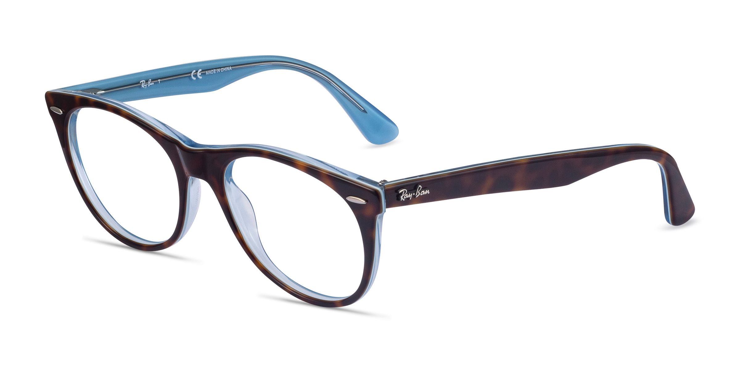 Ray-Ban RB2185V - Cat Eye Tortoise Blue Frame Eyeglasses | Eyebuydirect ...