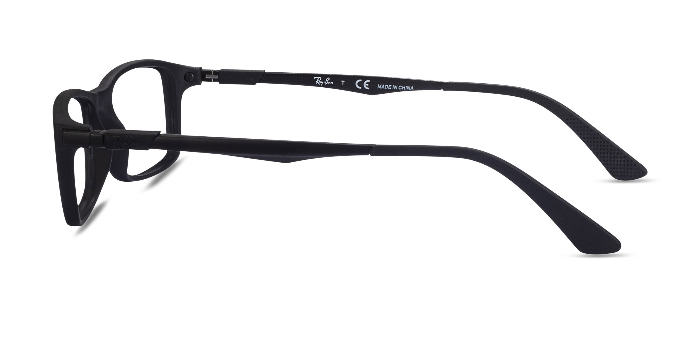 Ray-Ban RB7017 - Rectangle Black Frame Eyeglasses | Eyebuydirect