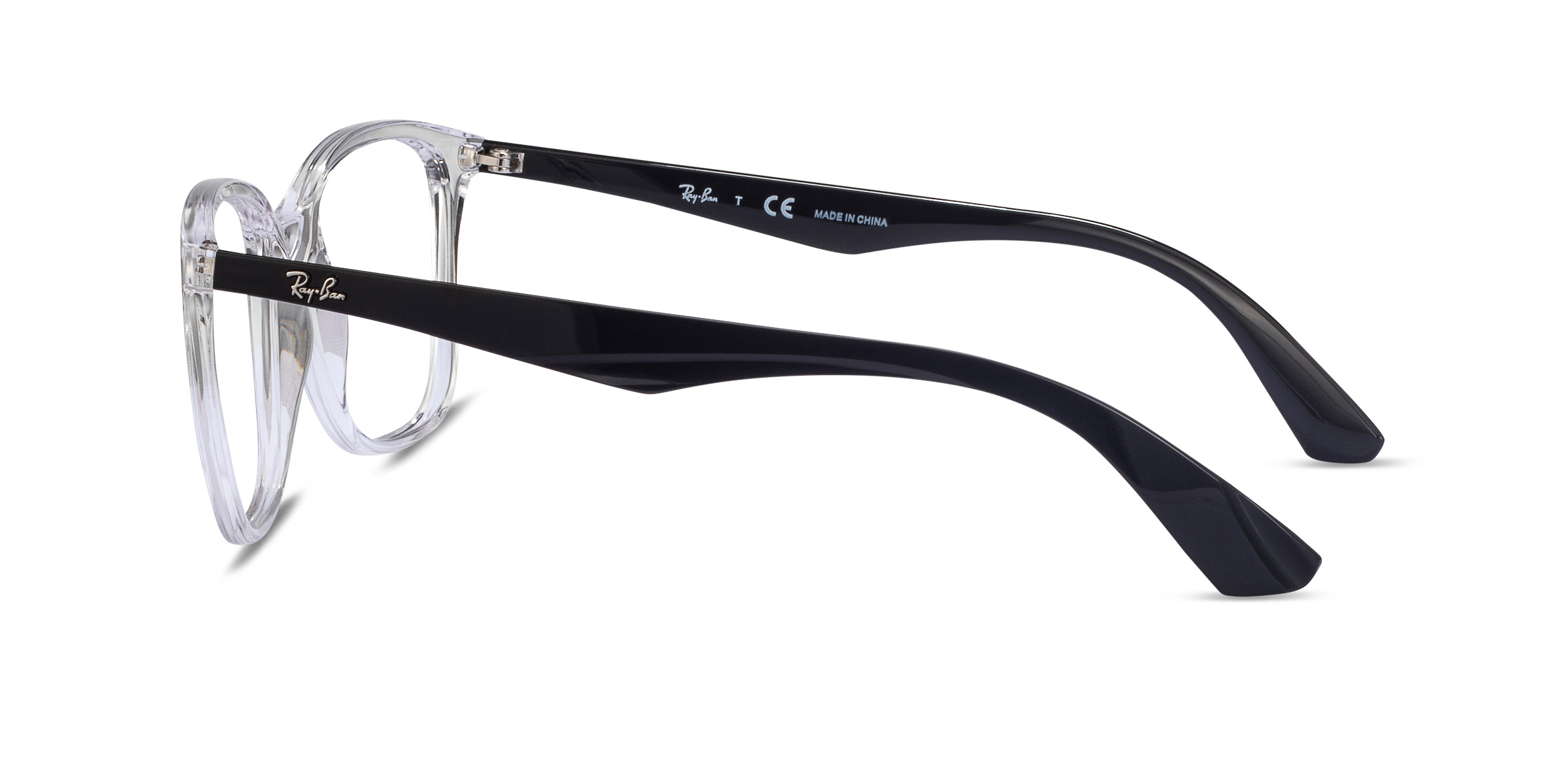 Ray-Ban RB7066 - Square Clear Black Frame Eyeglasses | Eyebuydirect