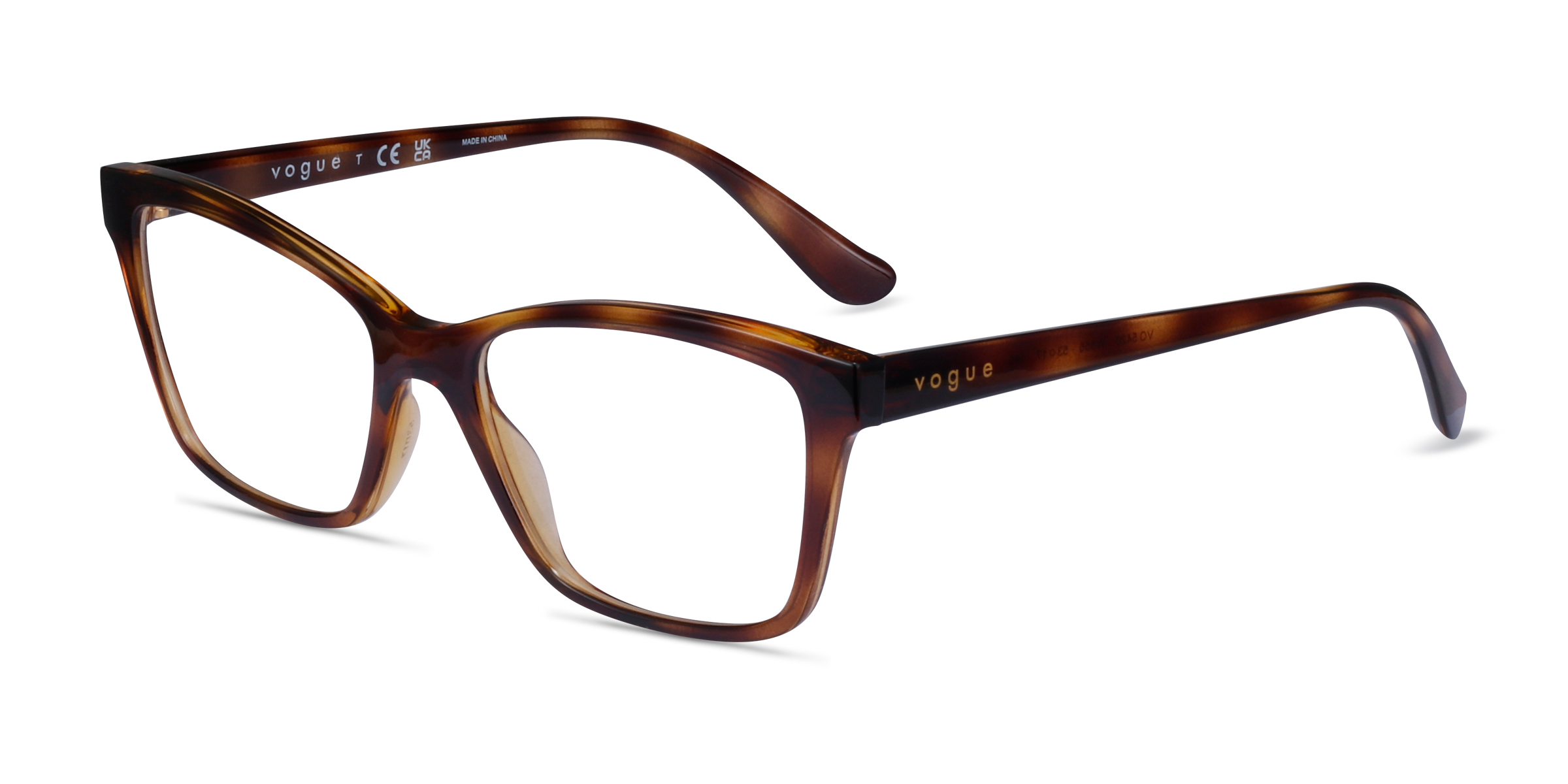 Vogue Eyewear VO5420 - Rectangle Dark Havana Frame Glasses For Women ...