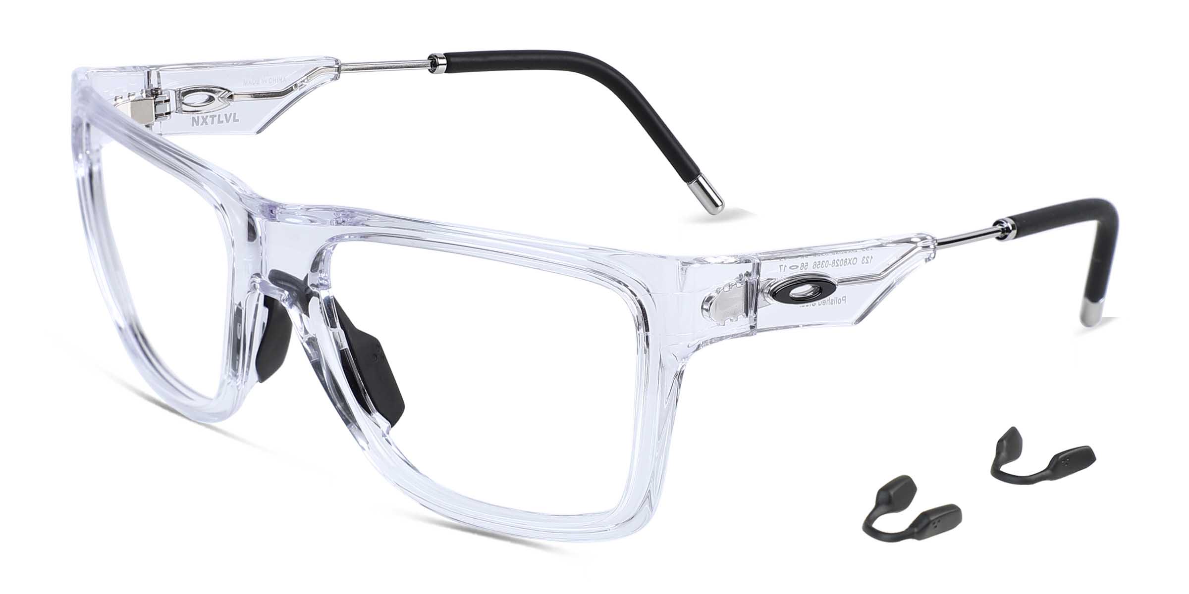 Oakley Nxtlvl - Rectangle Polished Clear Frame Eyeglasses ...