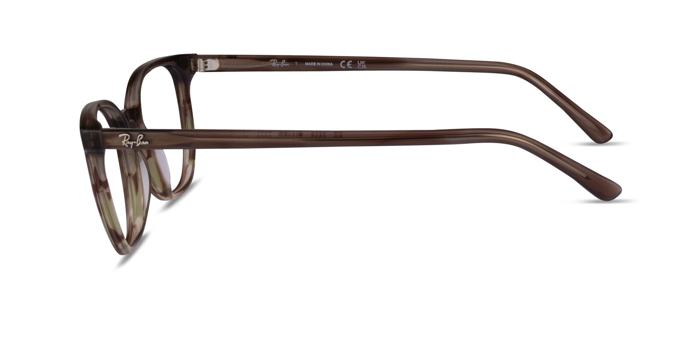 Ray-Ban RB5397 Elliot - Wayfarer Striped Brown Green Frame Eyeglasses ...