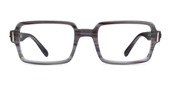 Ray-Ban RB5473 Benji - Rectangle Striped Gray Frame Eyeglasses ...