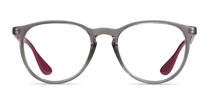 Ray-Ban RB7046 - Round Transparent Gray Frame Glasses For Women ...