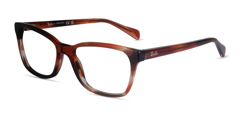 Ray-Ban RB5362 - Cat Eye Striped Brown Frame Glasses For Women ...