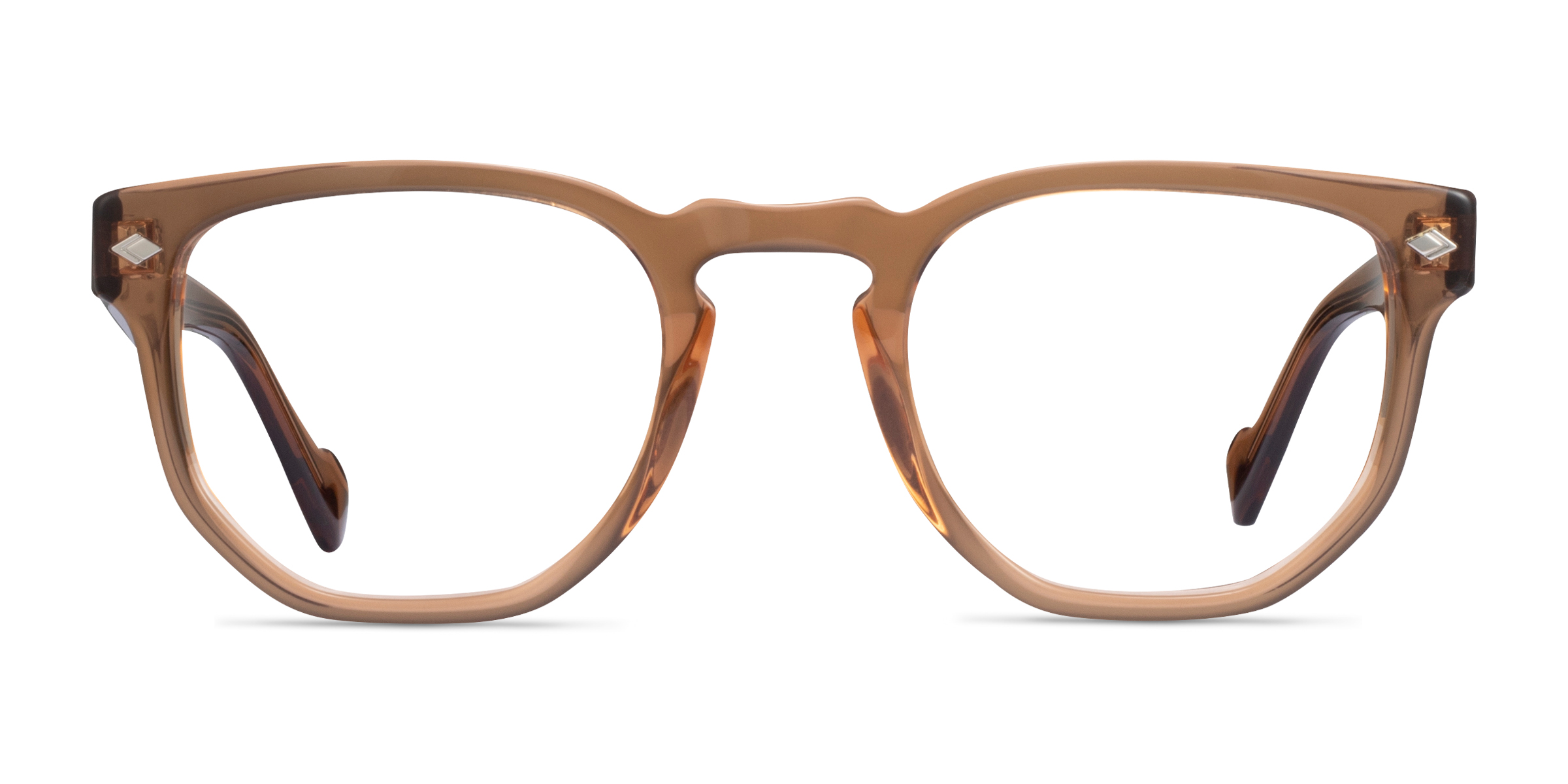 Vogue Eyewear VO5360 - Geometric Transparent Caramel Frame Glasses For Men | Eyebuydirect