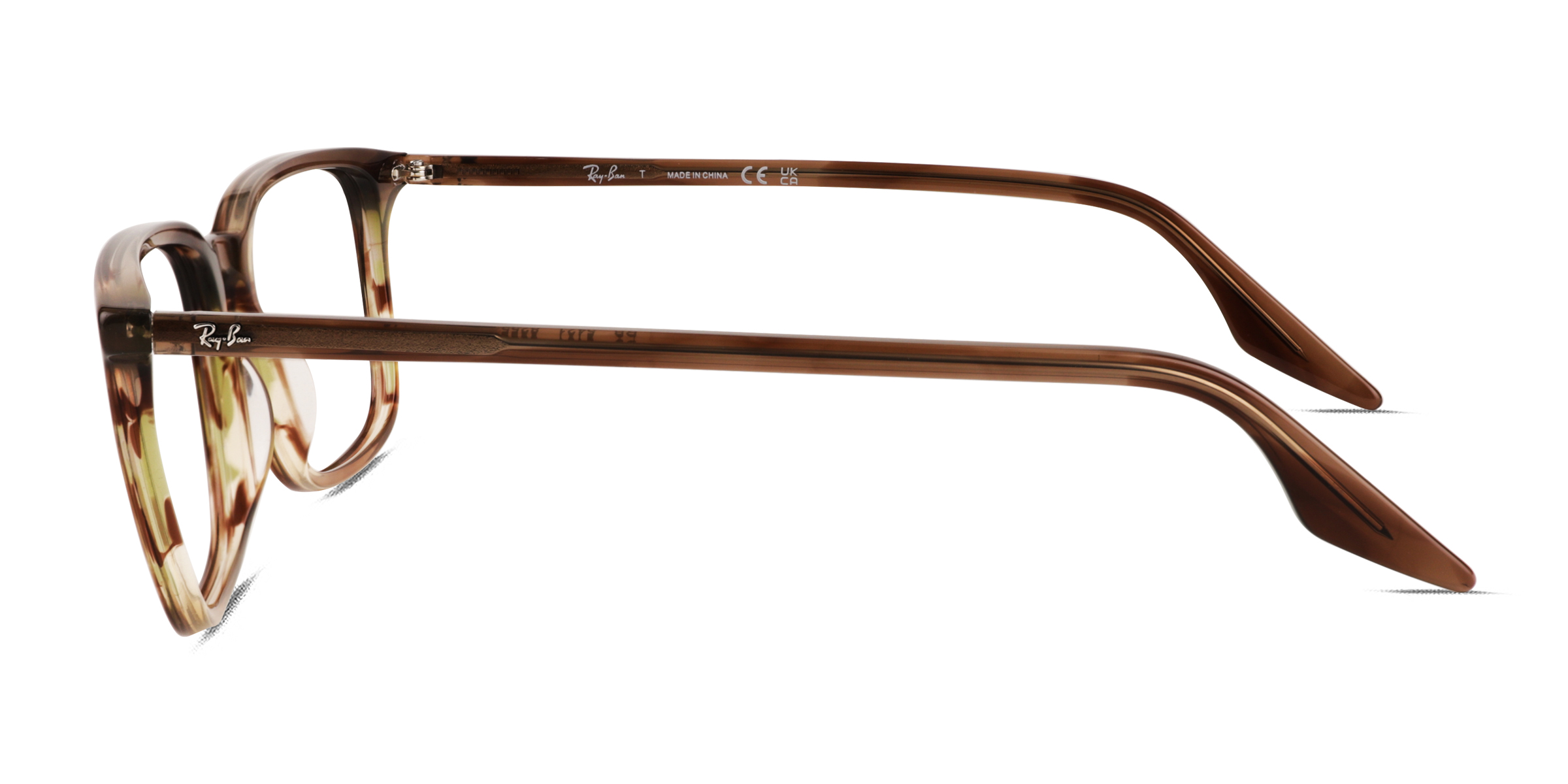 Ray-Ban RB5421 - Rectangle Striped Brown Frame Eyeglasses ...