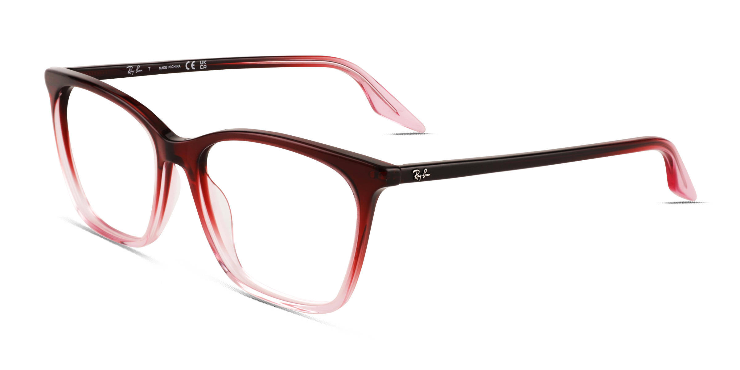 Ray-Ban RB5422 - Cat Eye Red Gradient Pink Frame Glasses For Women ...